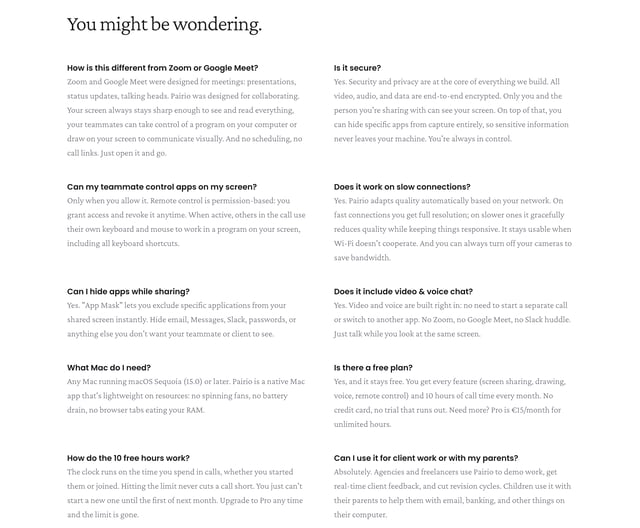 Pairio — One Page Website Award
