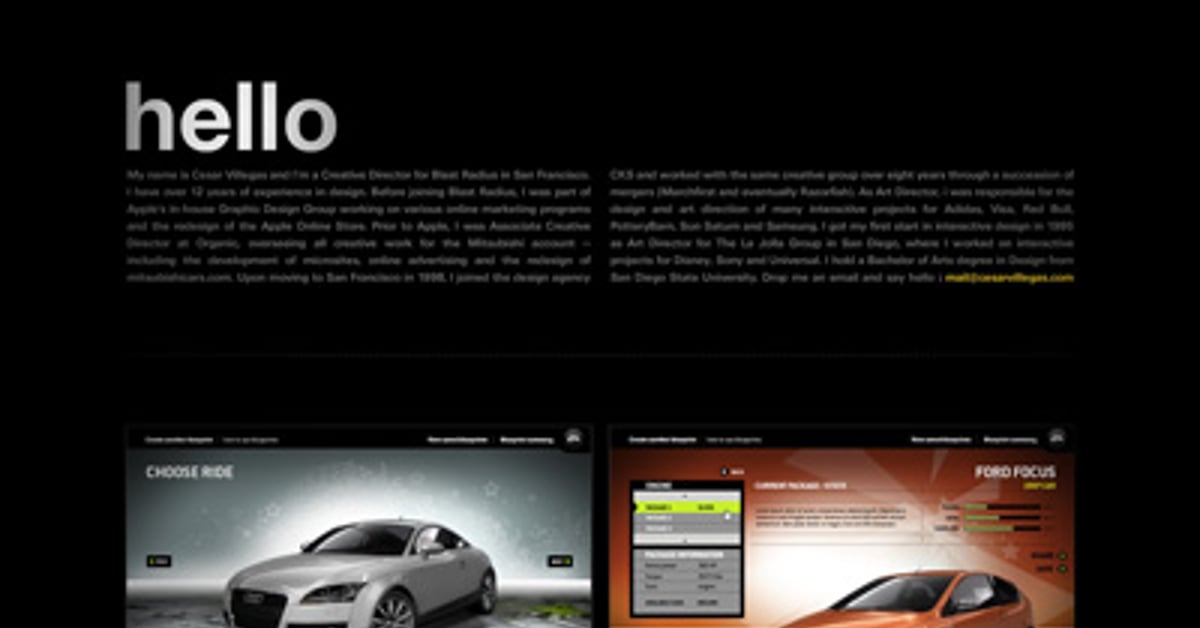 Cesar Villegas - One Page Website Award