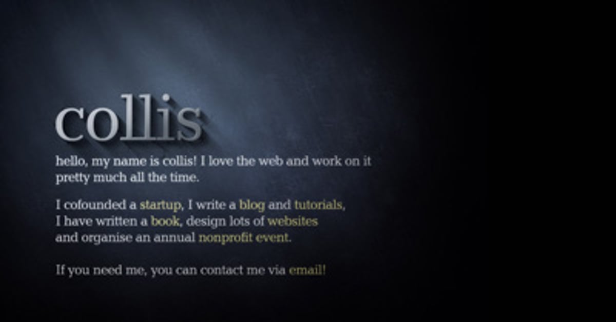 Collis Ta’eed — One Page Website Award