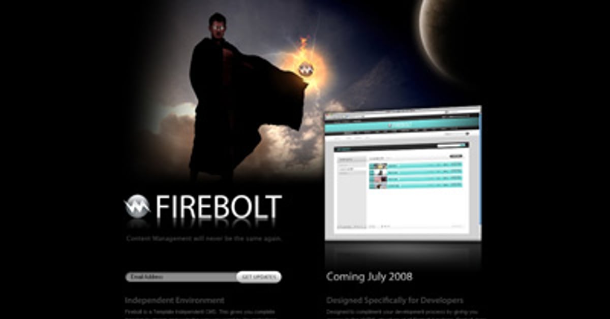 Firebolt — One Page Website Award