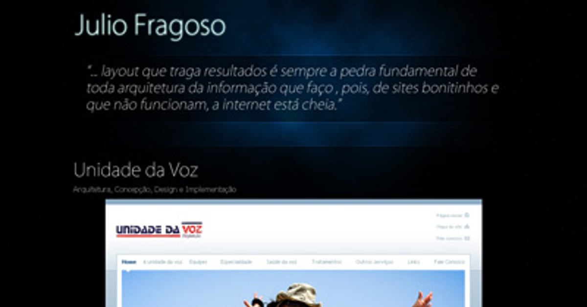 Julio Fragoso — One Page Website Award