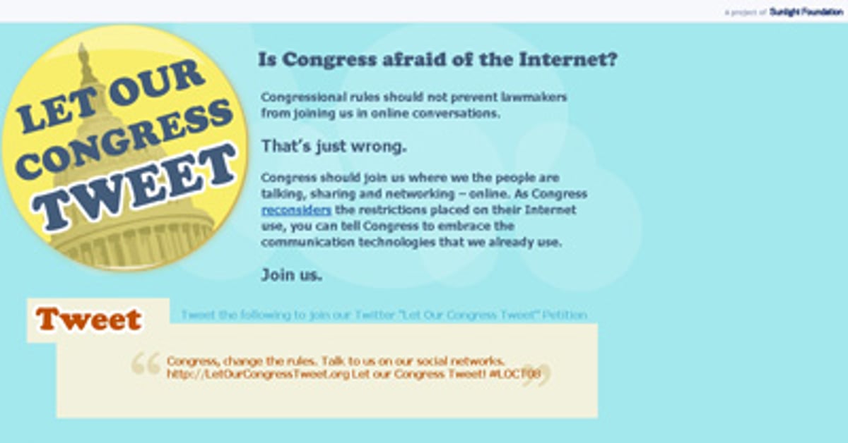 Let Our Congress Tweet! — One Page Website Award
