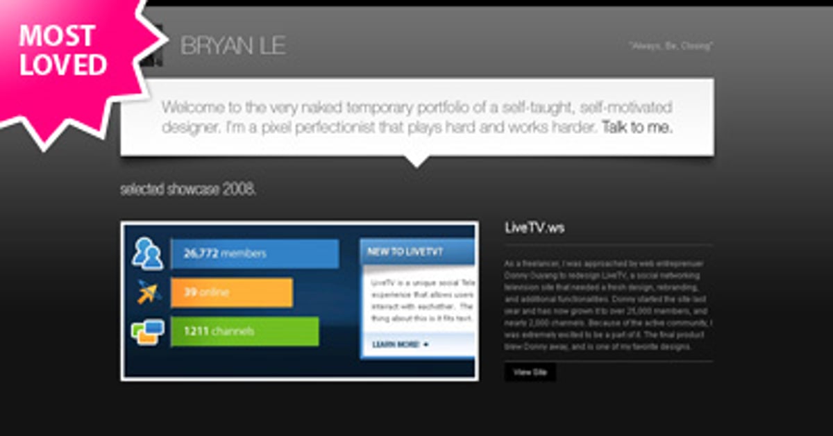 Bryan Le — One Page Website Award