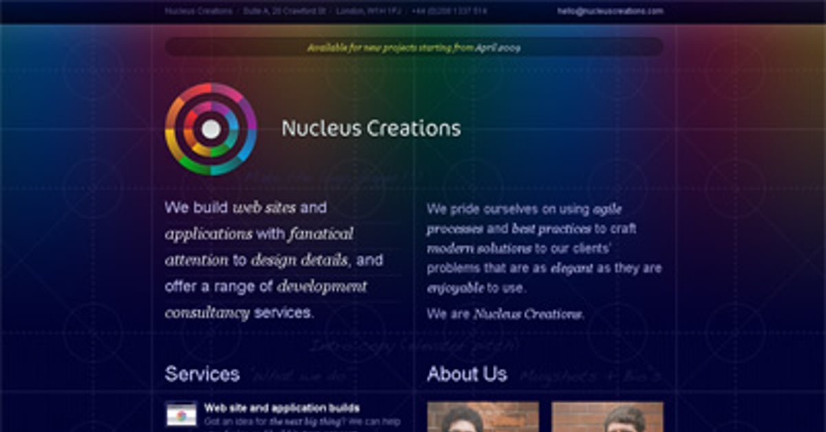 Nucleus Creations - One Page Website Award