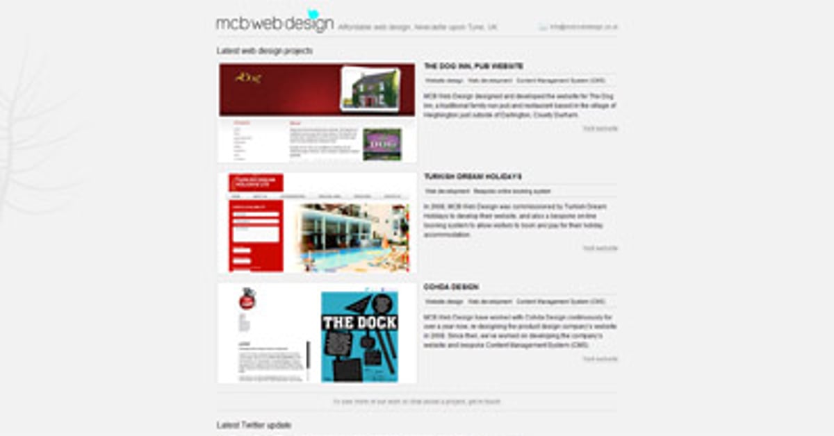 MCB Web Design — One Page Website Award