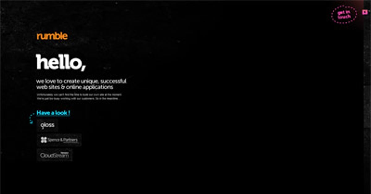 Rumble Labs — One Page Website Award