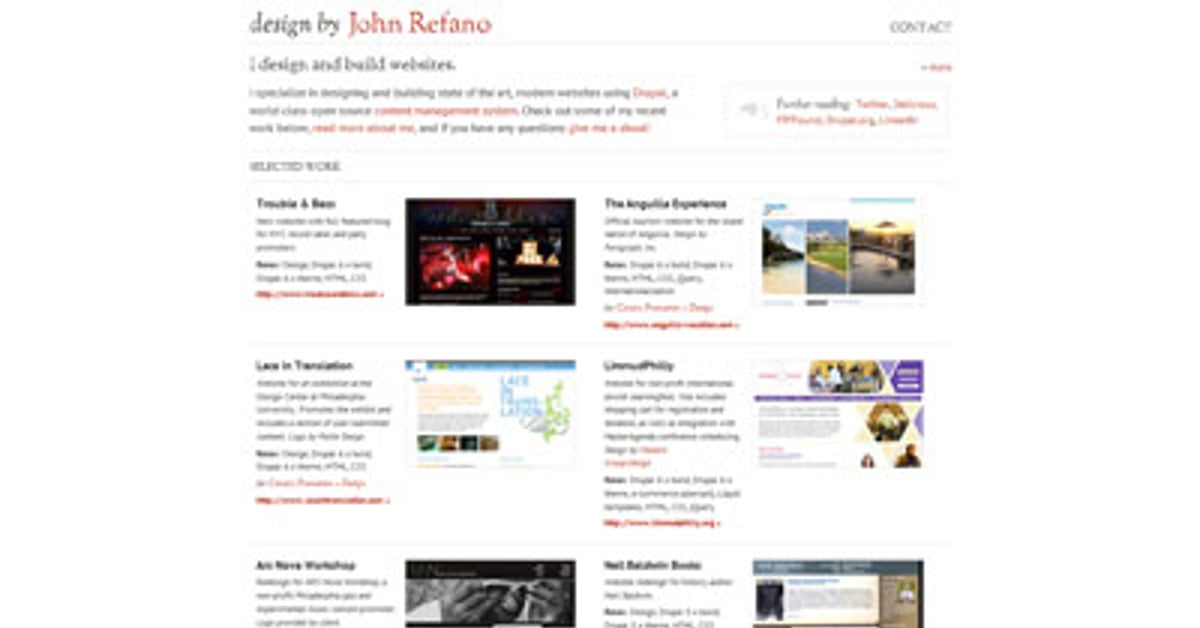 John Refano — One Page Website Award