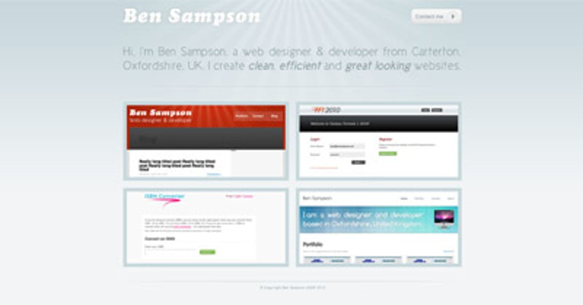 Ben Sampson — One Page Website Award