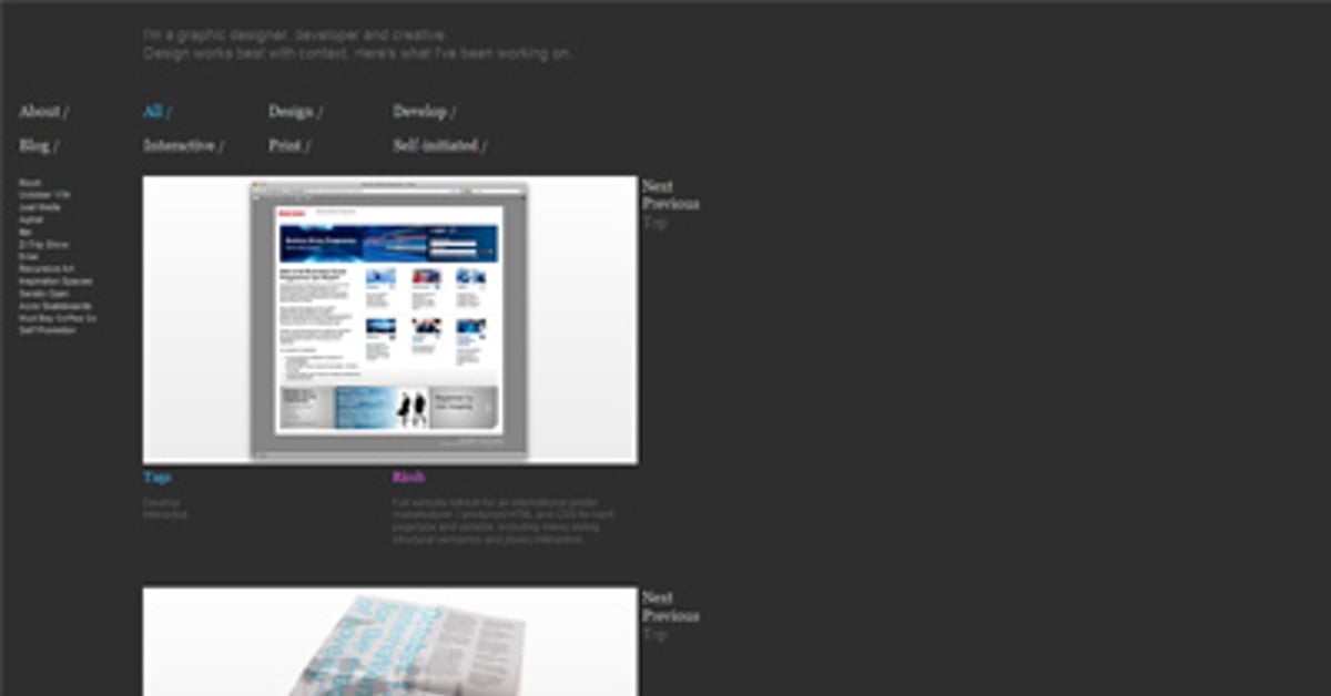 Colin Elliot — One Page Website Award