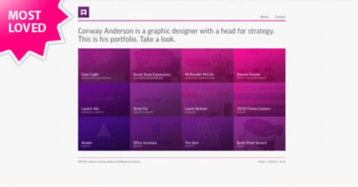 Conway Anderson — One Page Website Award