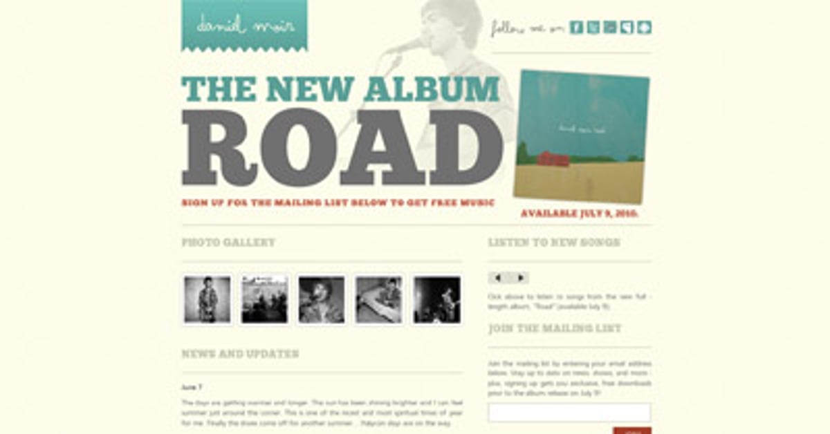 Daniel Moir — One Page Website Award