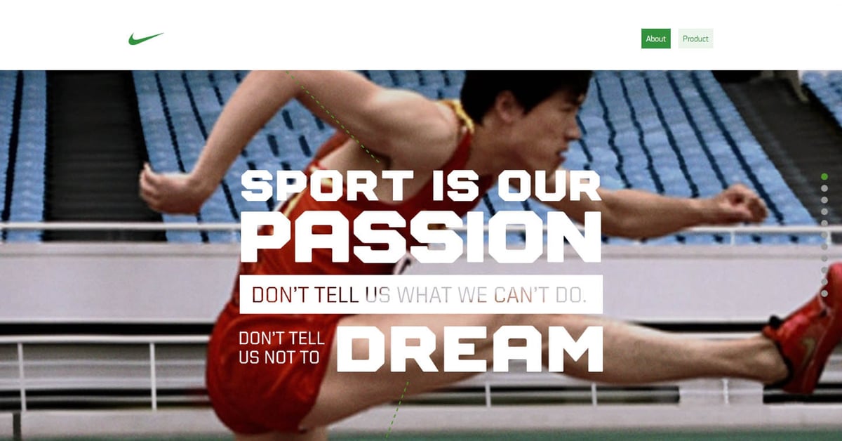 Nike Better World — One Page Website Award
