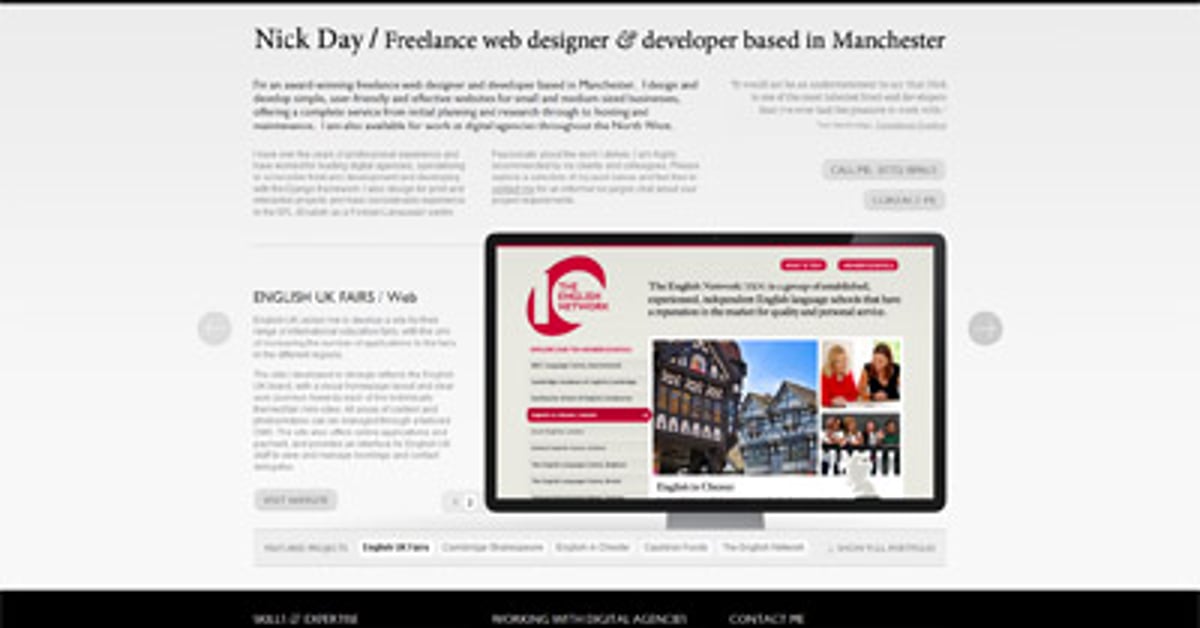 Nick Day — One Page Website Award