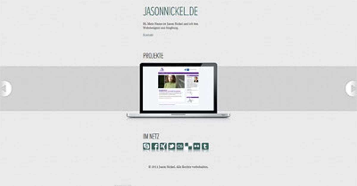 Jason Nickel — One Page Website Award