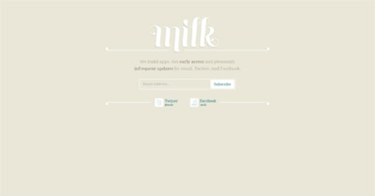 Milk Inc. — One Page Website Award