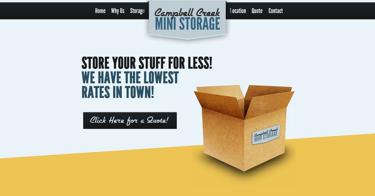 Campbell Creek Mini Storage — One Page Website Award