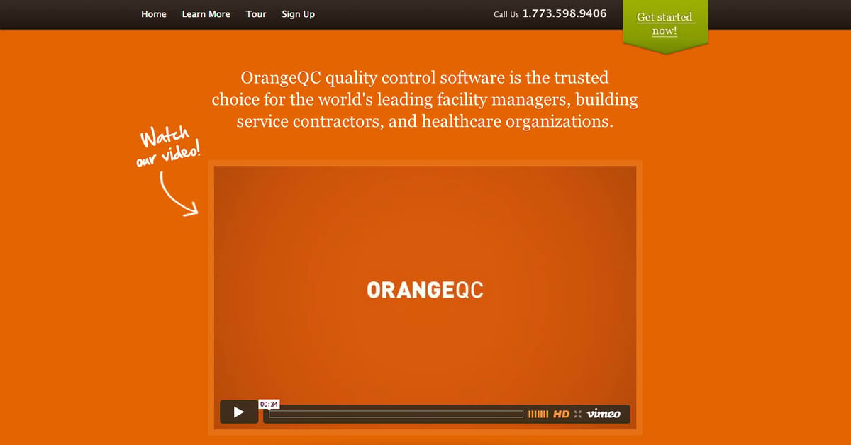 OrangeQC — One Page Website Award