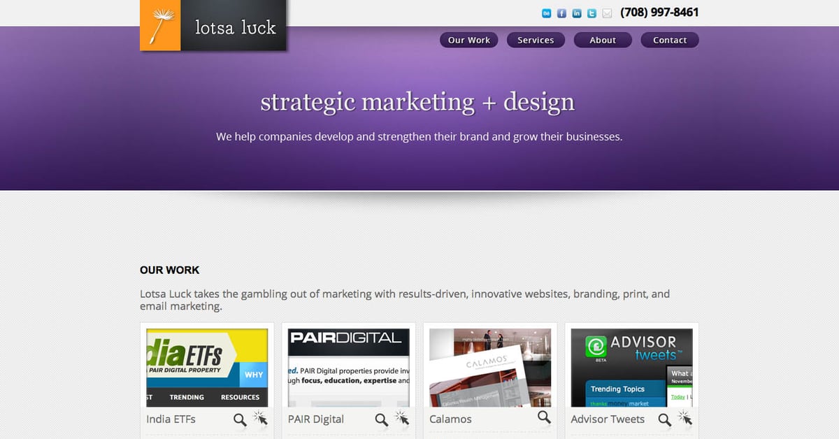 Lotsa Luck Design — One Page Website Award