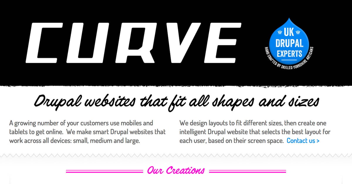 CURVE — One Page Website Award