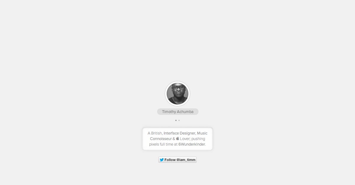Timothy Achumba — One Page Website Award