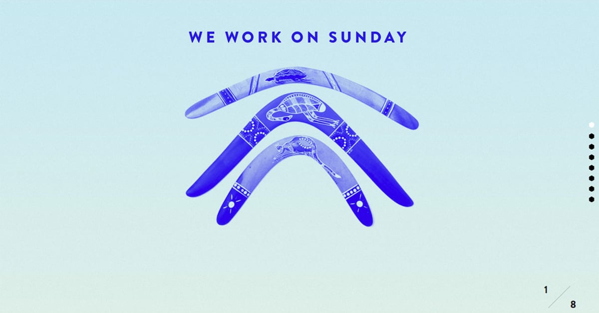 We work on sunday — One Page Website Award