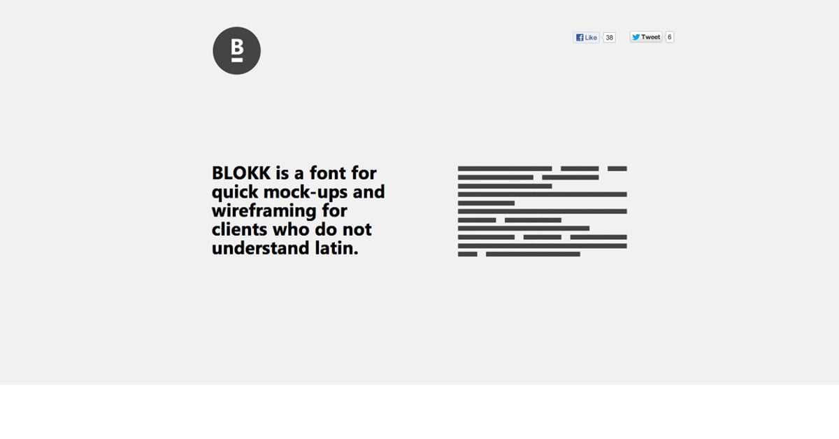 BLOKK font — One Page Website Award