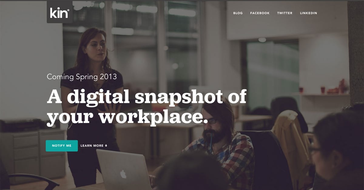 Kin — One Page Website Award