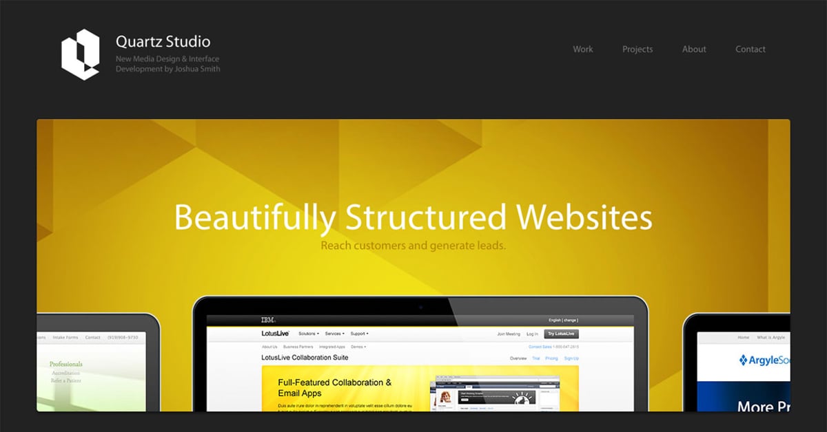 Quartz Studio — One Page Website Award
