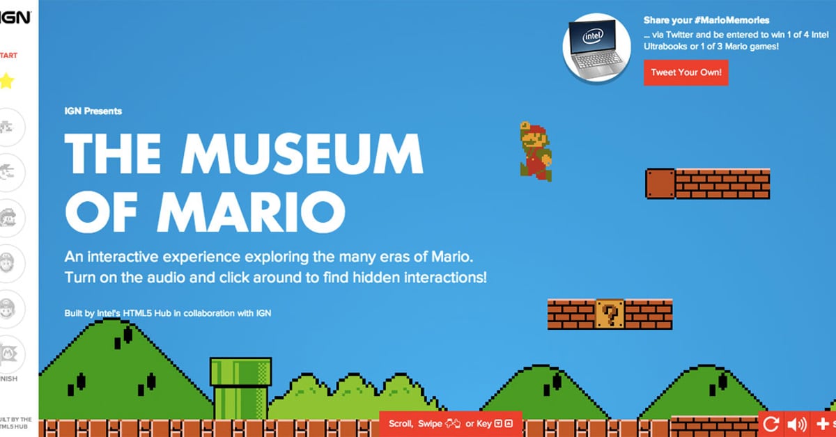 Museum of Mario — One Page Website Award