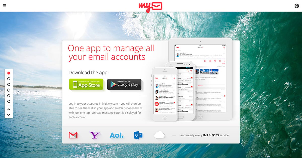 myMail — One Page Website Award