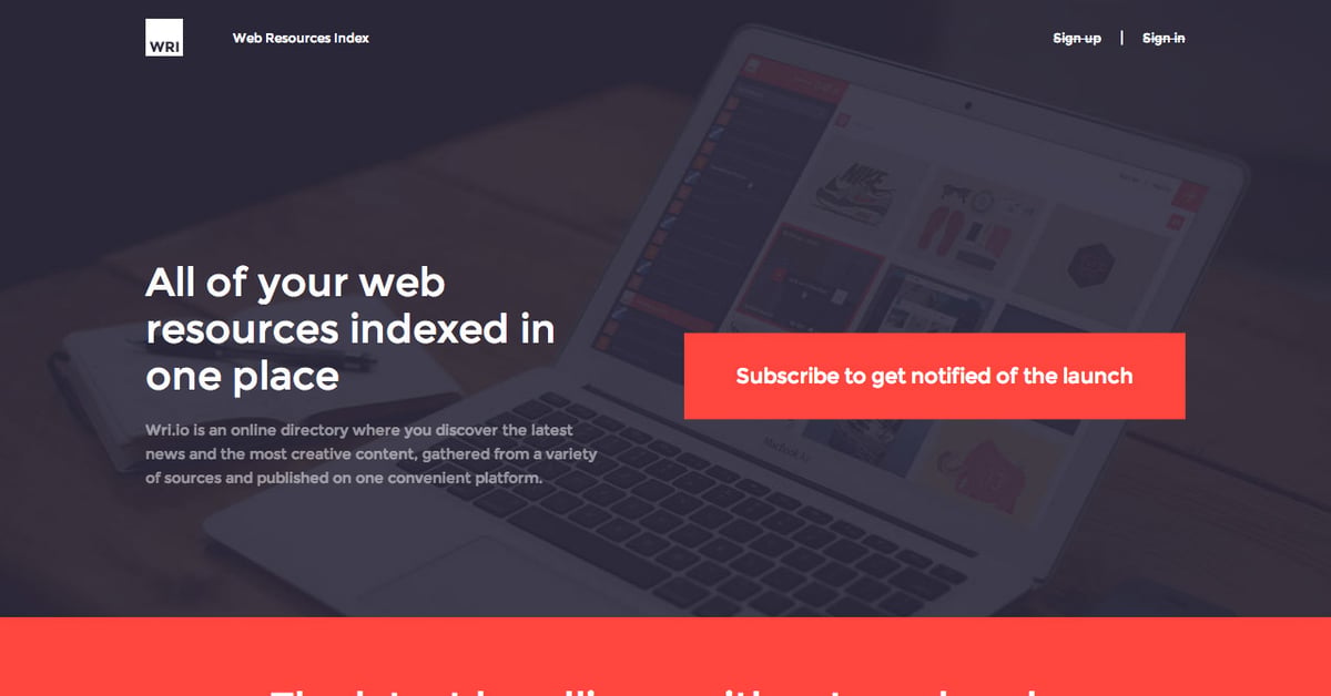 Web Resources Index — One Page Website Award