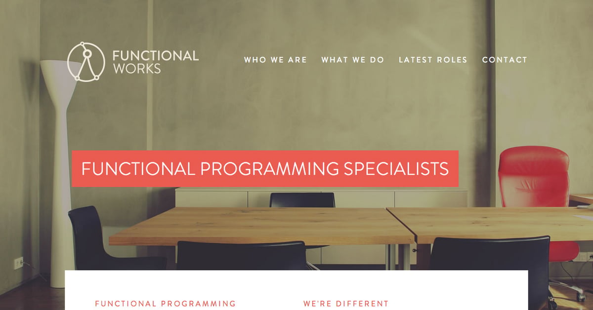 Functional Works — One Page Website Award