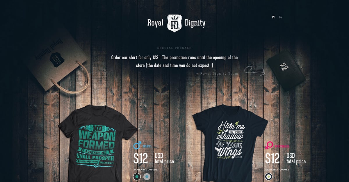 Royal Dignity - One Page Website Award