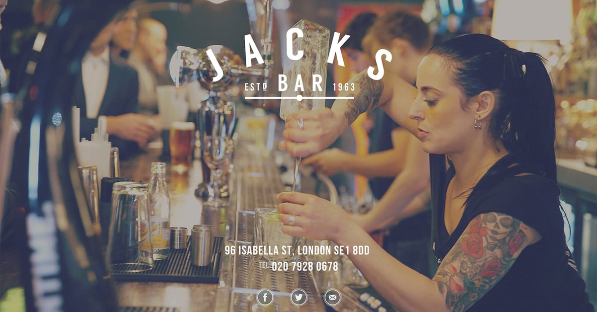 Jacks Bar — One Page Website Award