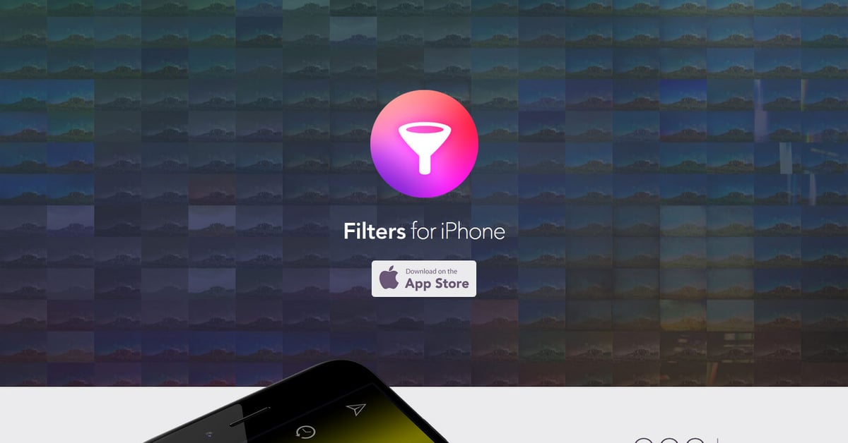 Filters for iPhone — One Page Website Award