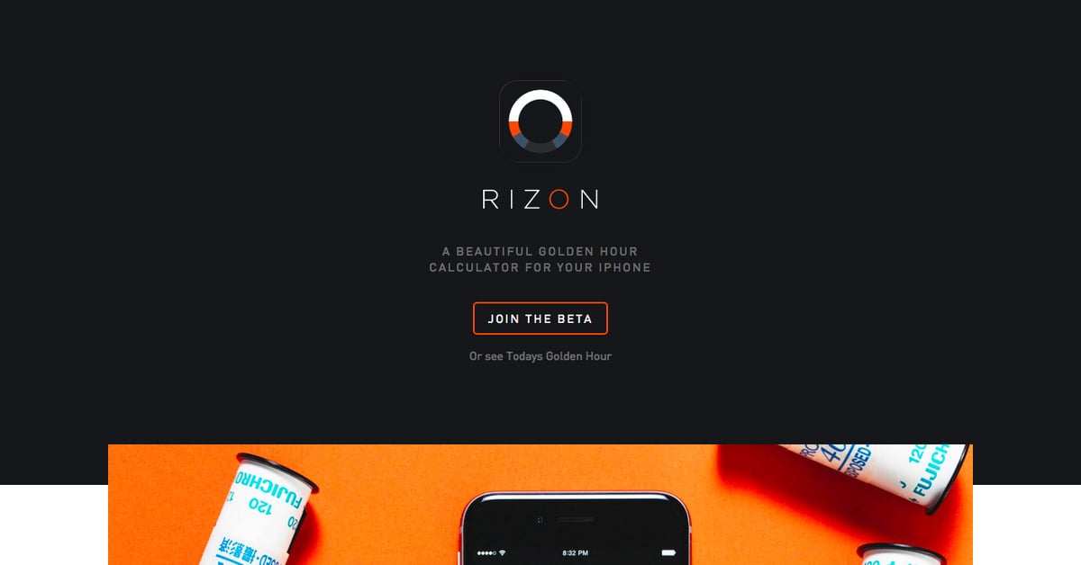 Rizon — One Page Website Award