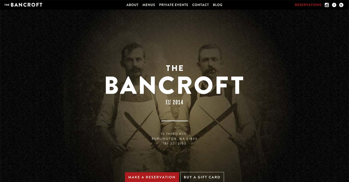 The Bancroft — One Page Website Award