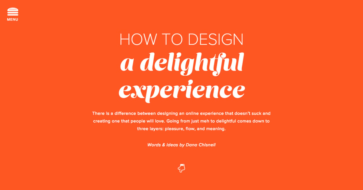 How to Design a Delightful Experience — One Page Website Award