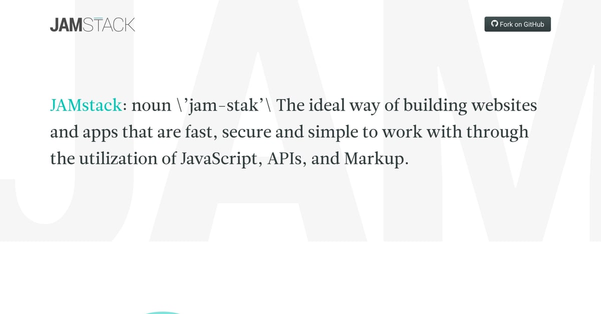 JAMstack — One Page Website Award