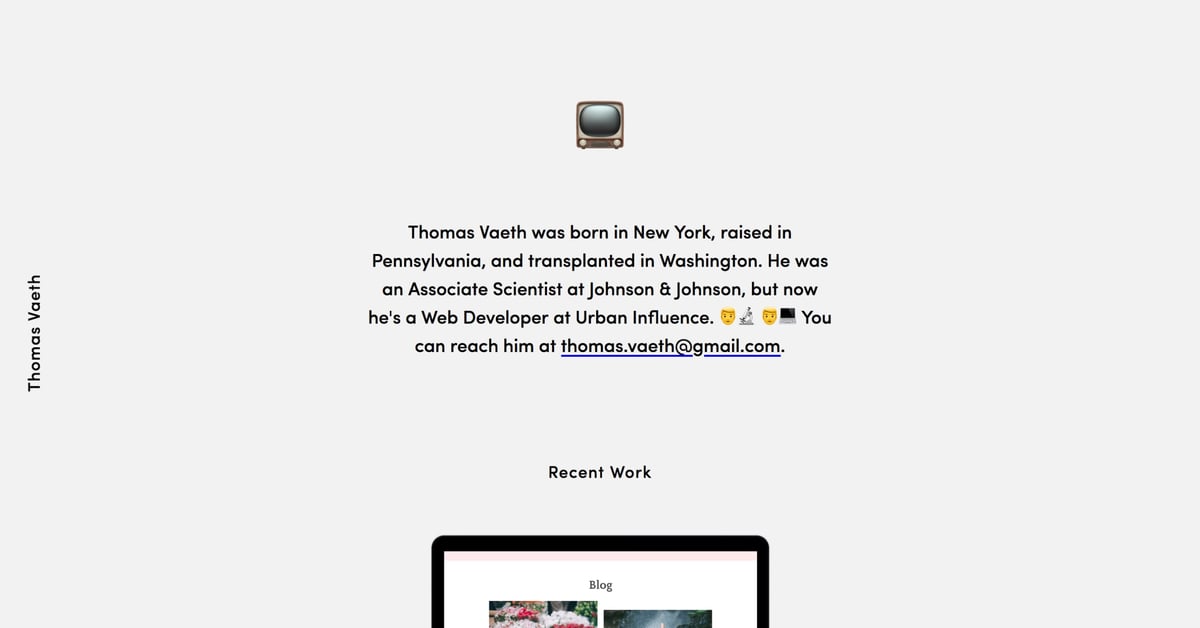 Thomas Vaeth — One Page Website Award