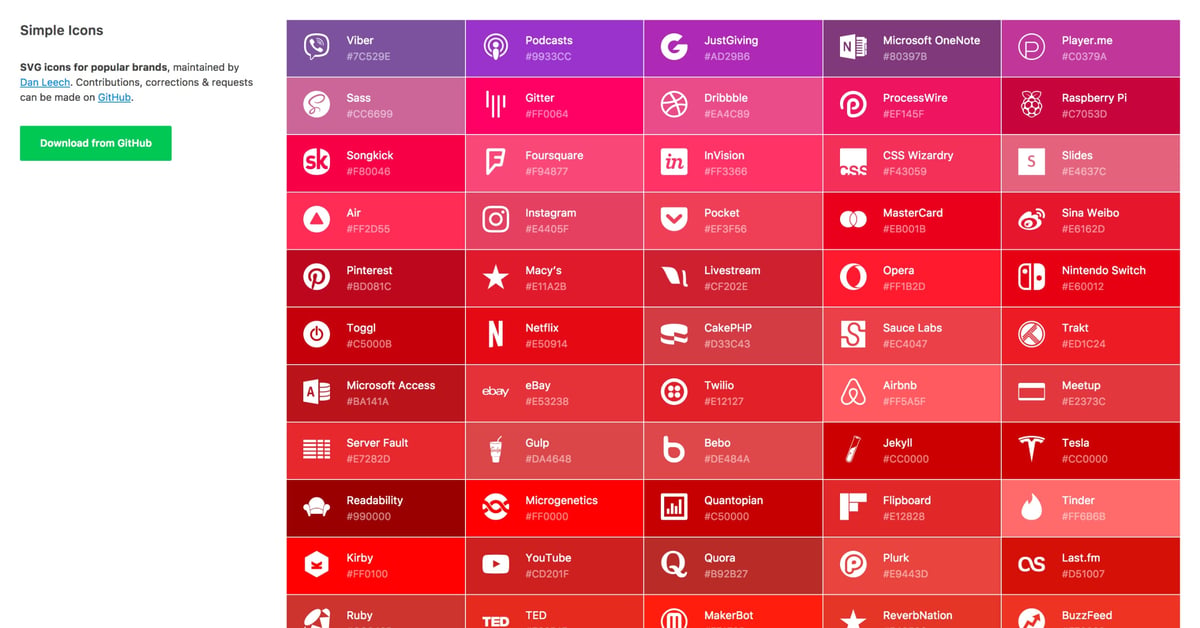 Simple Icons — One Page Website Award