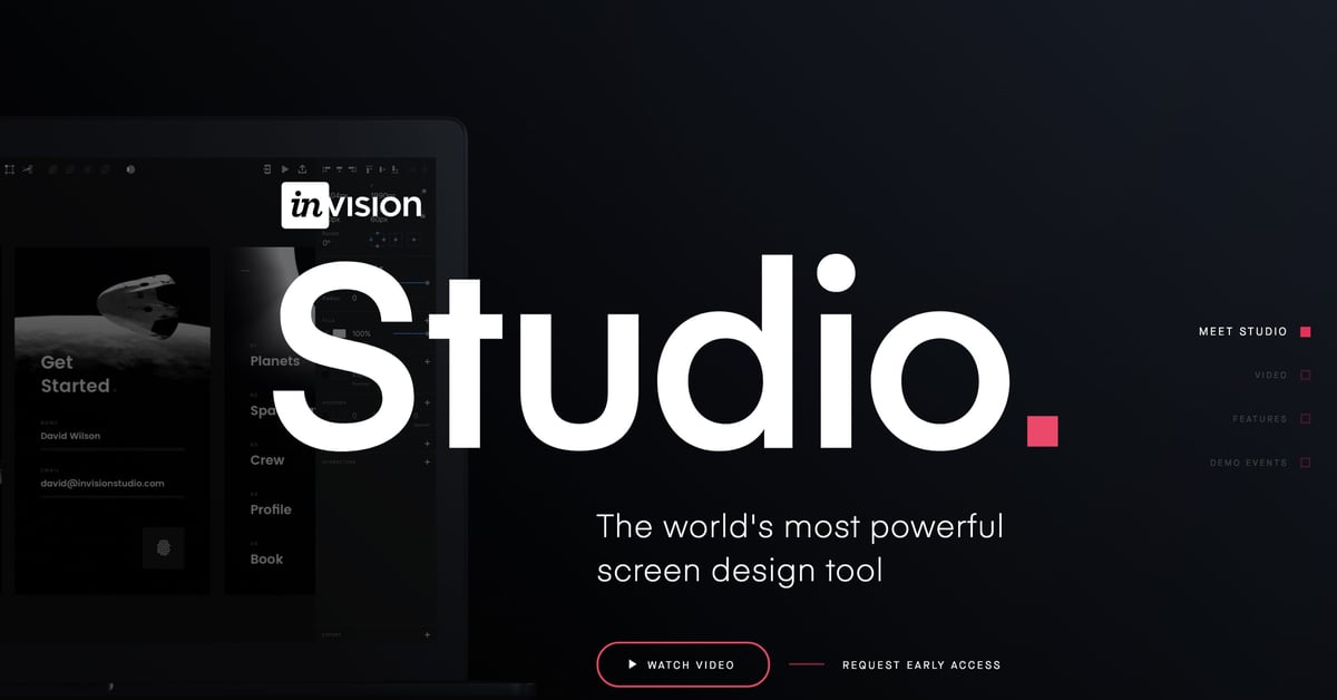 InVision Studio — One Page Website Award