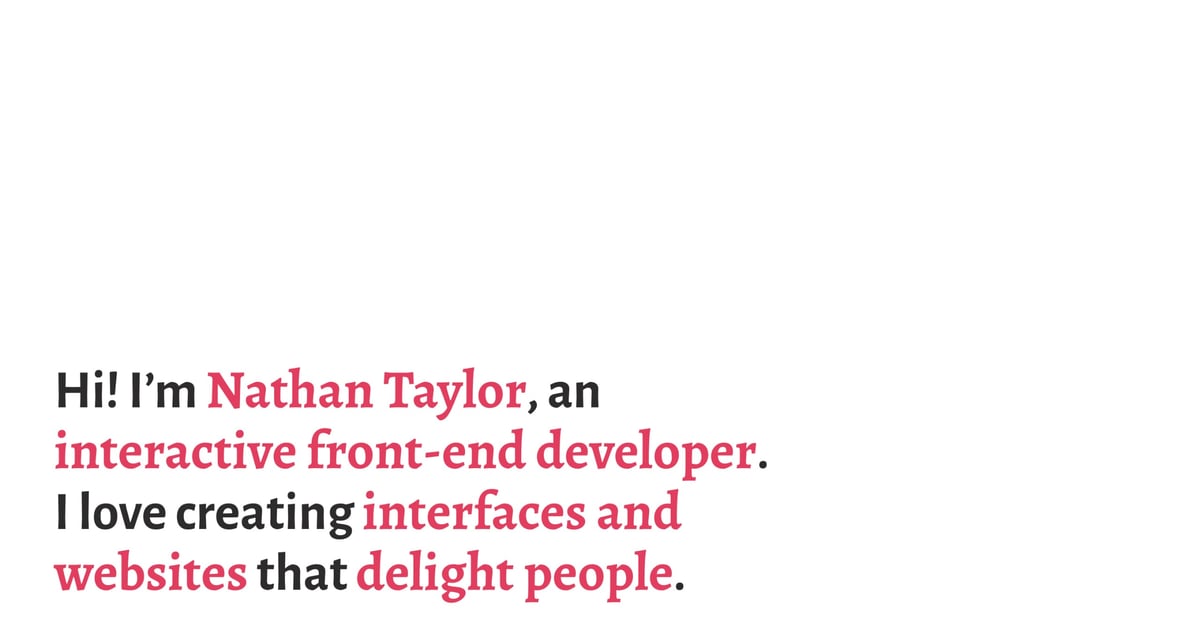 Nathan Taylor - One Page Website Award