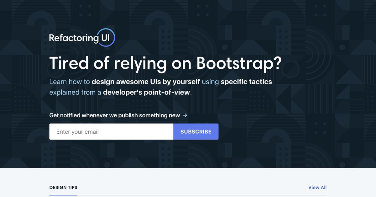 Refactoring UI — One Page Website Award