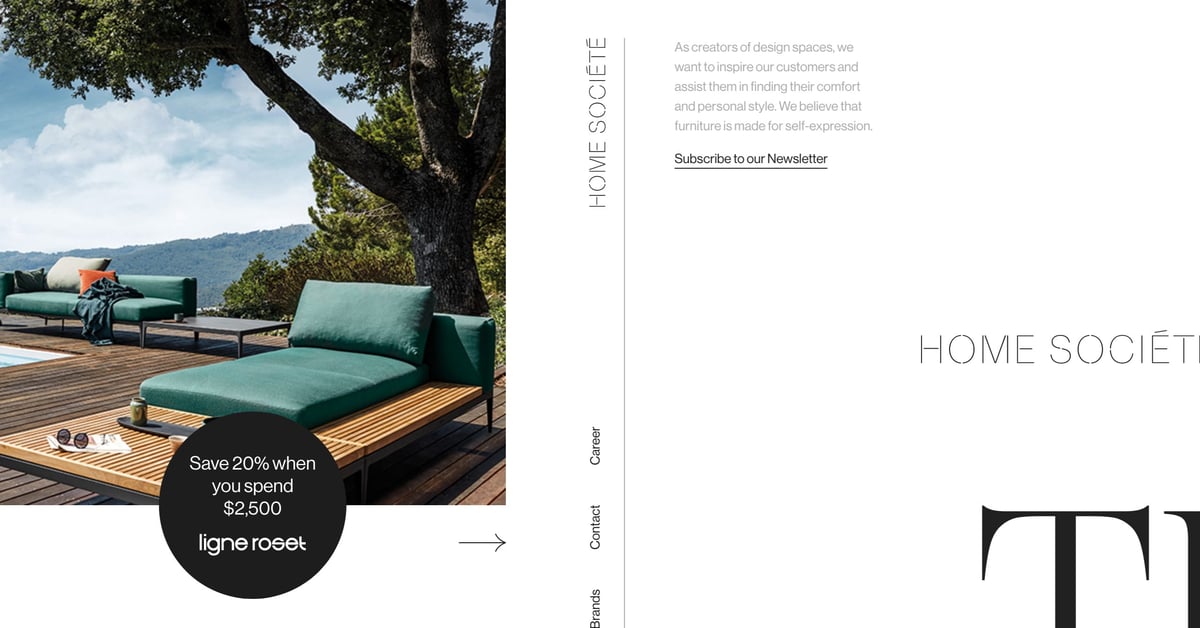 Home Societe — One Page Website Award