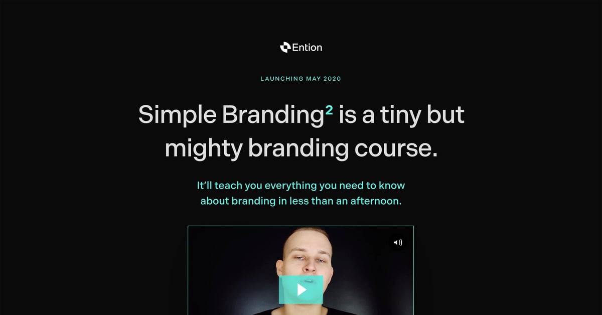 Simple Branding Course by Ention - One Page Website Award