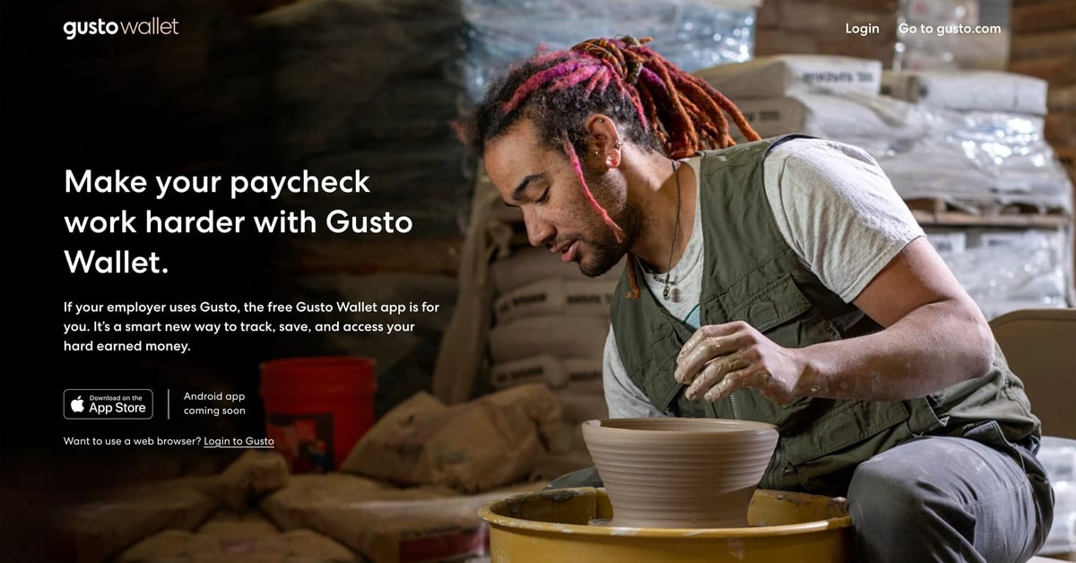 Gusto Wallet — One Page Website Award
