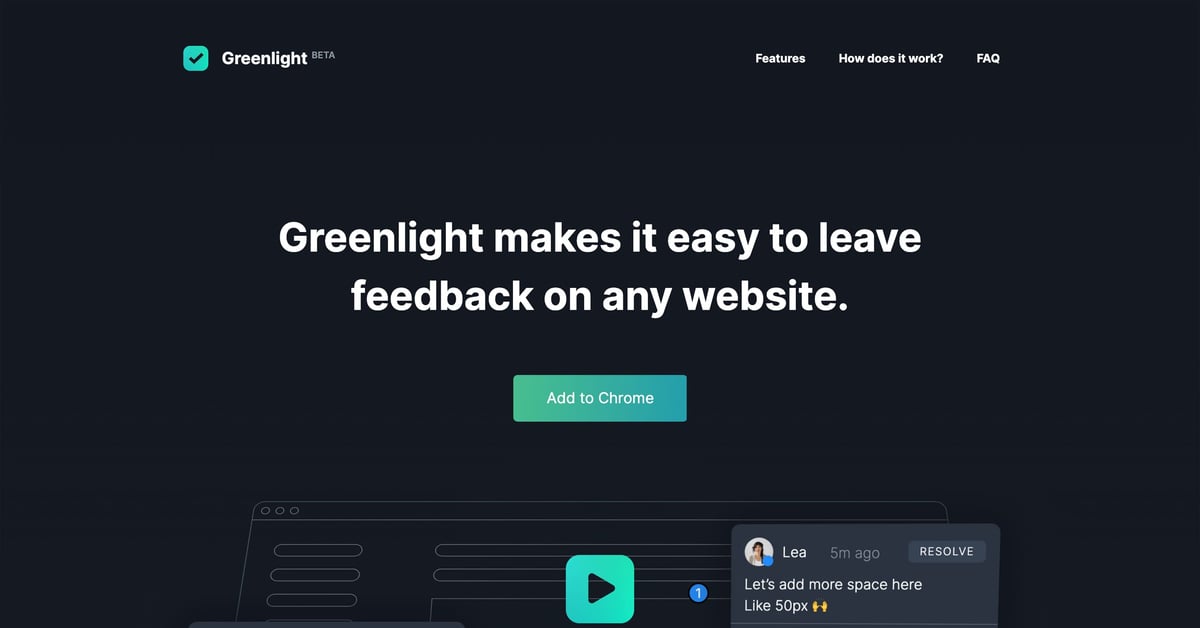 Greenlight — One Page Website Award