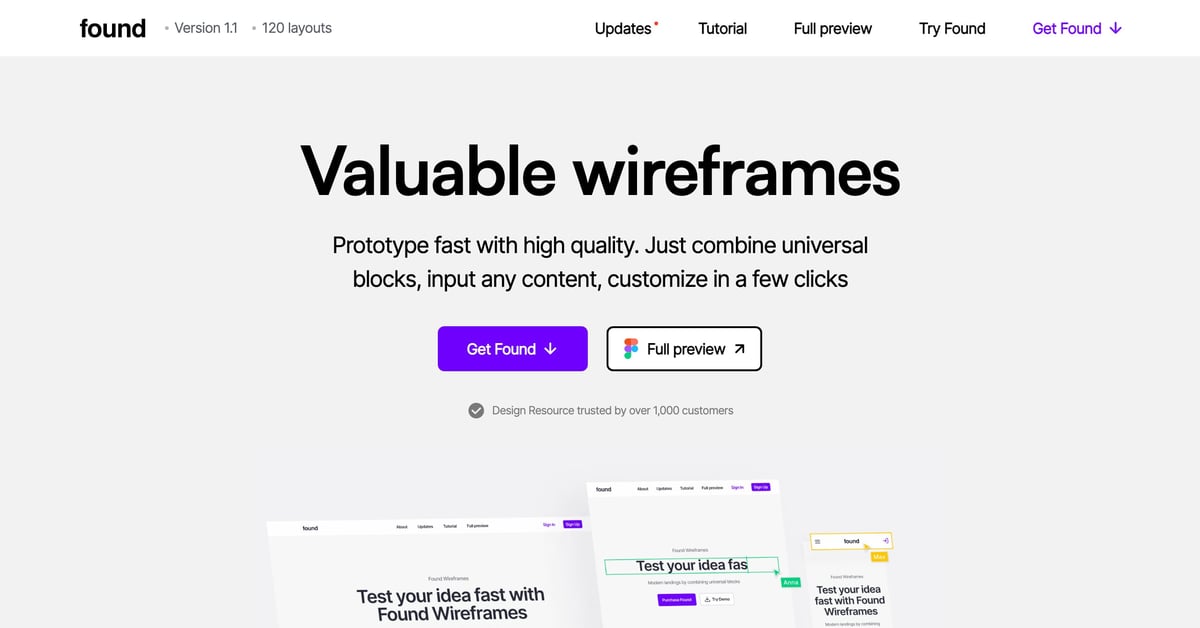 Found - One Page Website Award