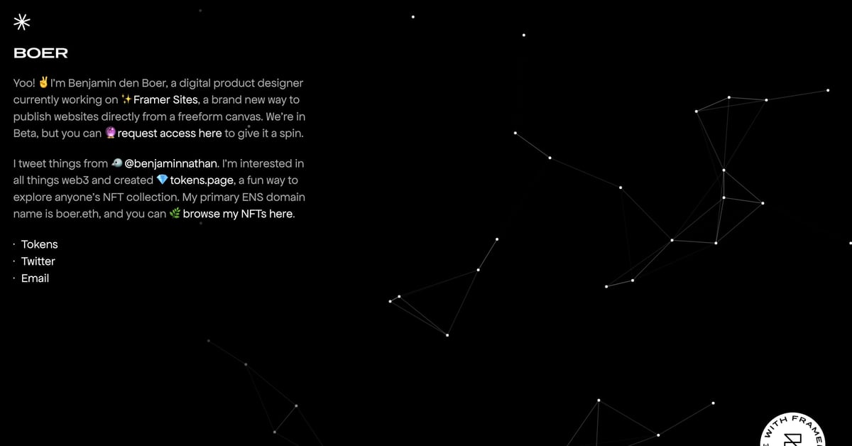 Benjamin den Boer - One Page Website Award